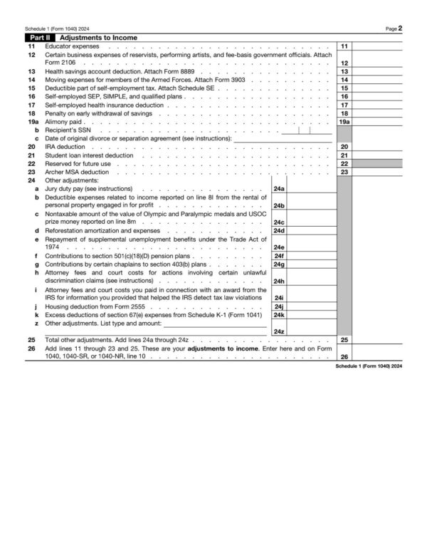 A Comprehensive Guide to Form 1040 Schedule 1 – Taxtium